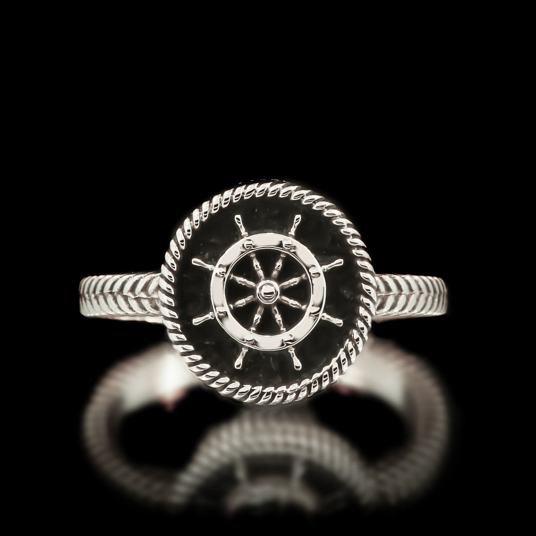 Ladies Boat Wheel Ring - Sterling Silver