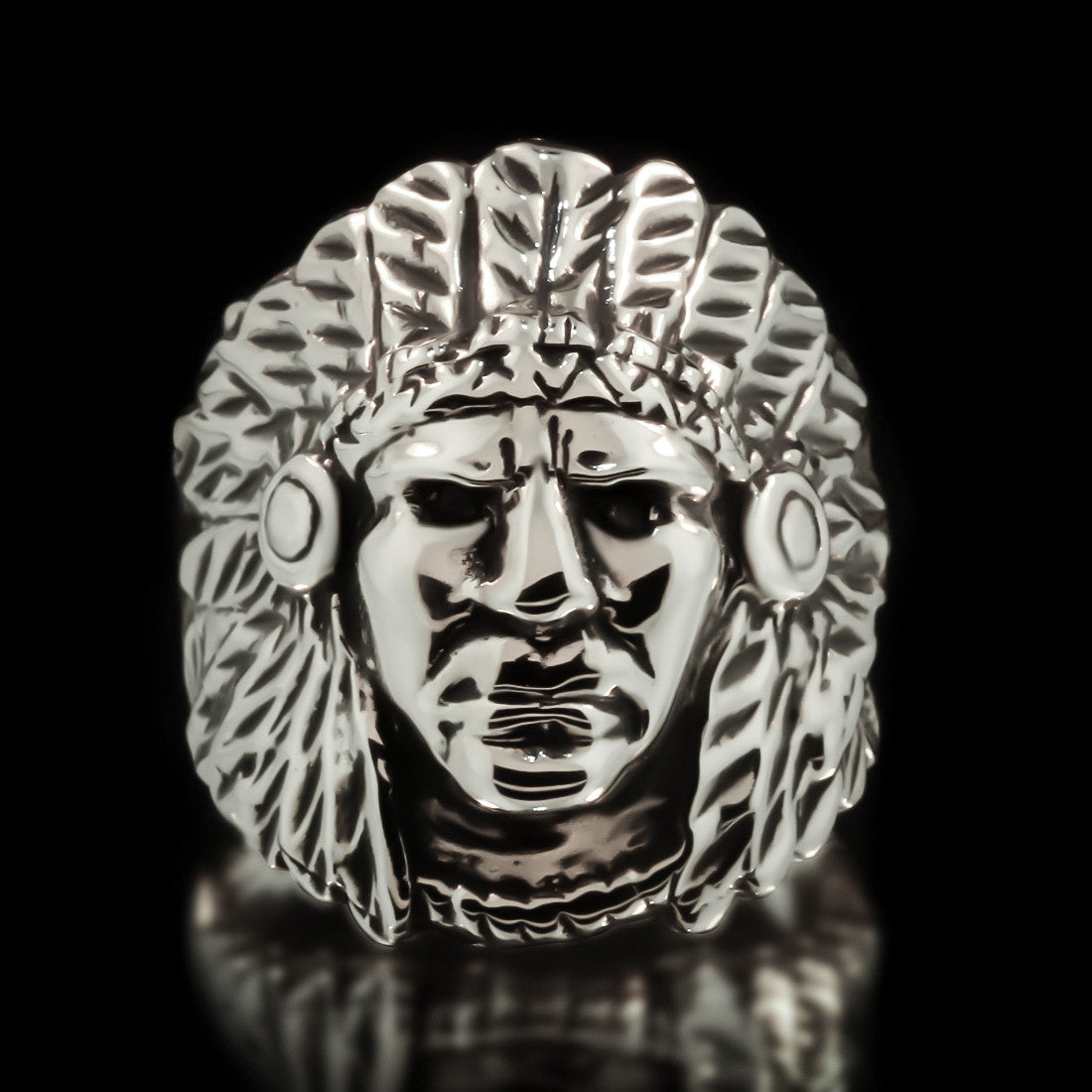 indian chief head ring