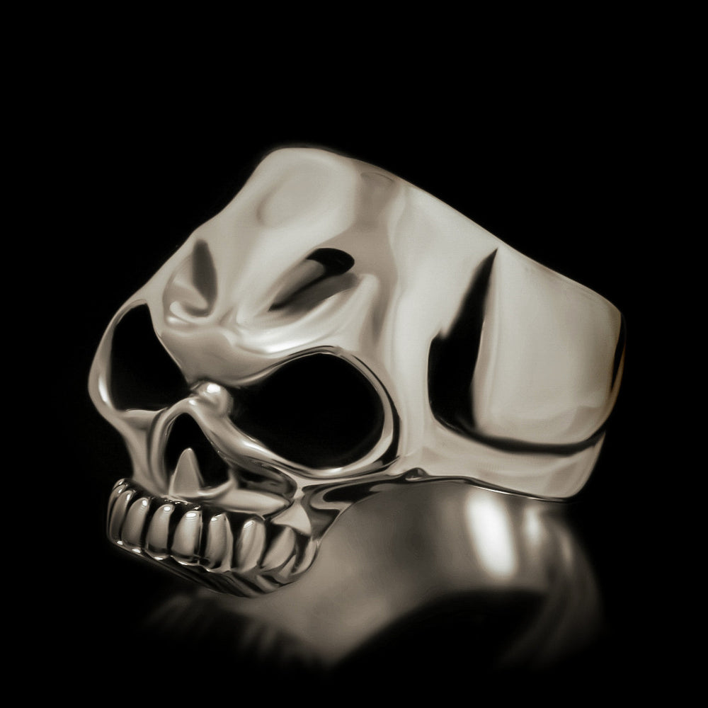 Biker Skull Ring - Sterling Silver